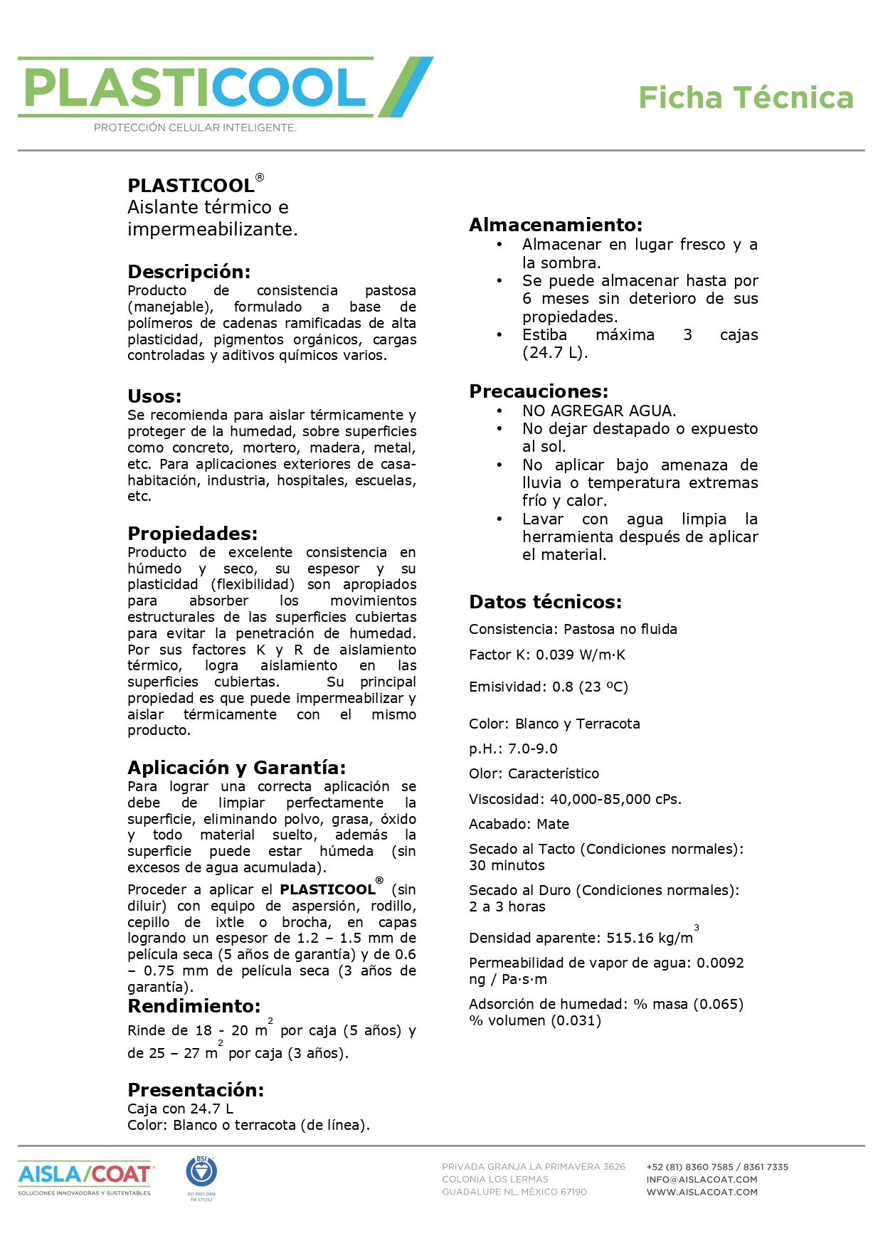 PLASTICOOL - Aislacoat