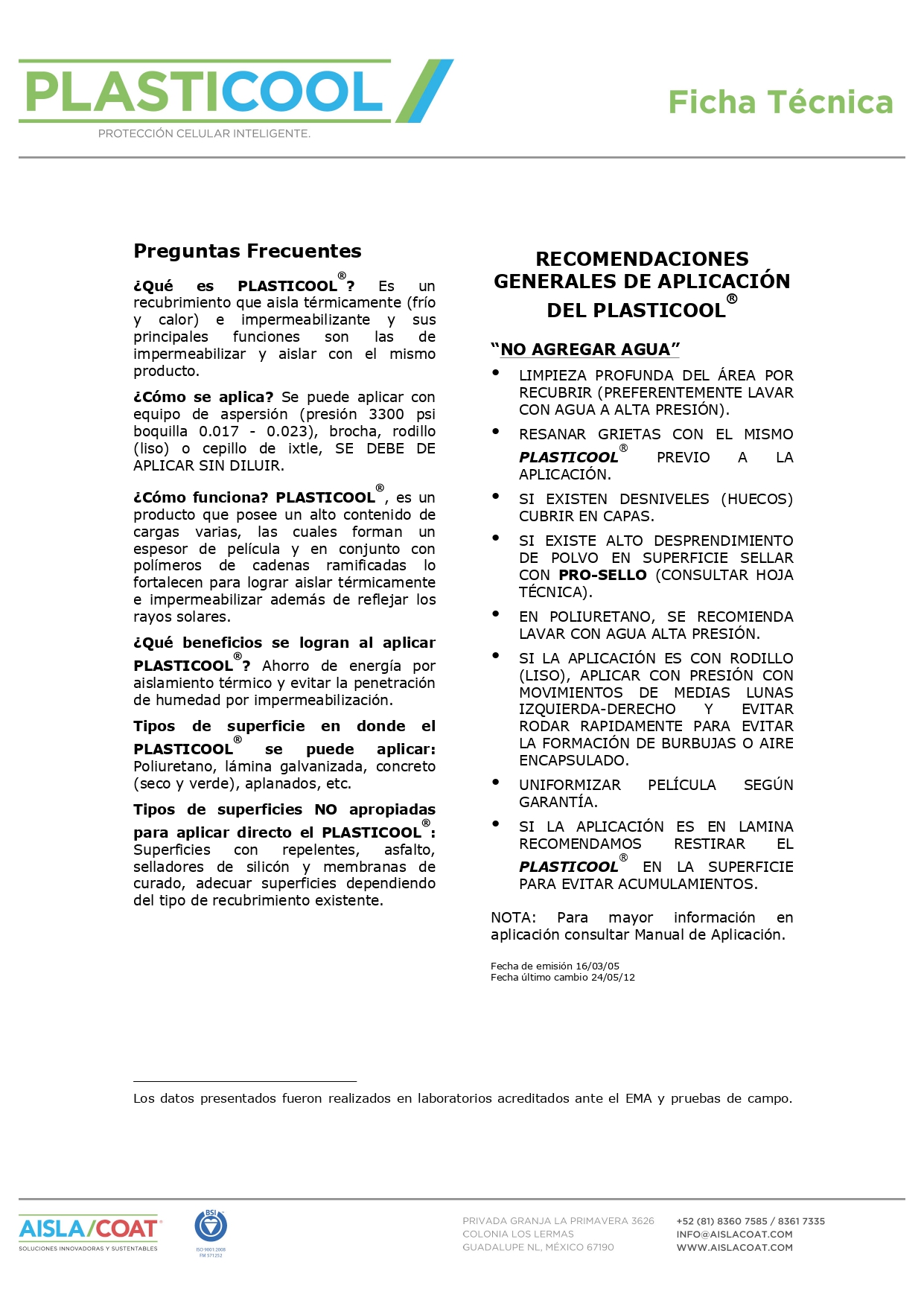 PLASTICOOL - Aislacoat