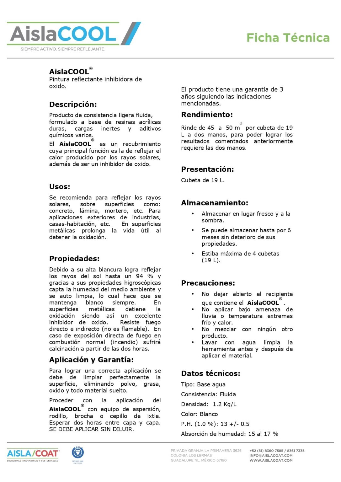 AISLACOOL - Aislacoat