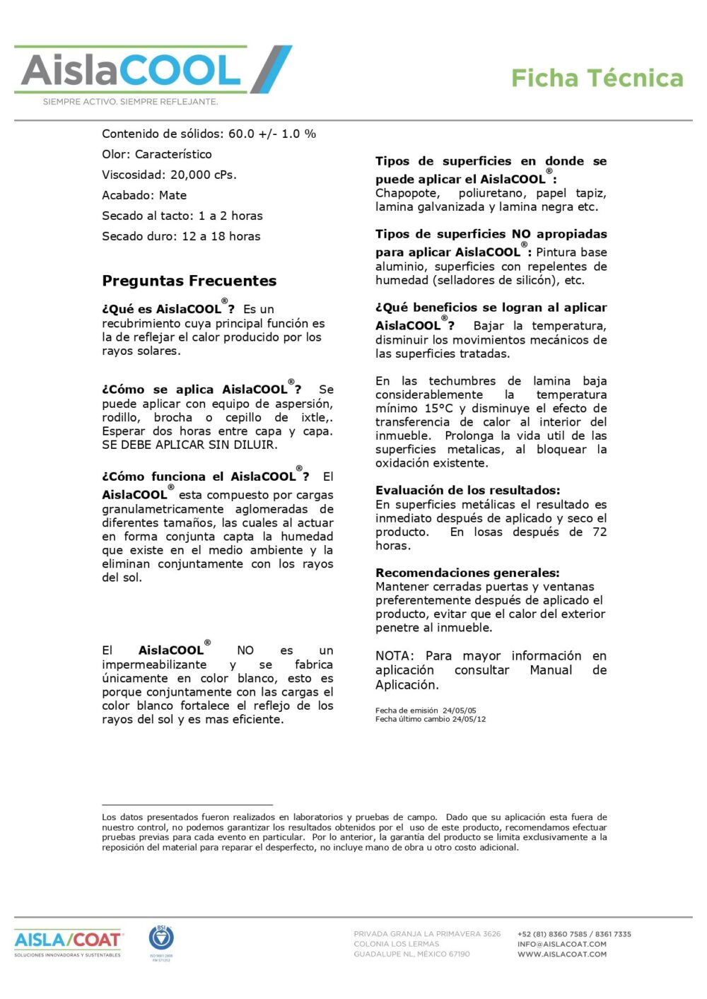 AISLACOOL - Aislacoat